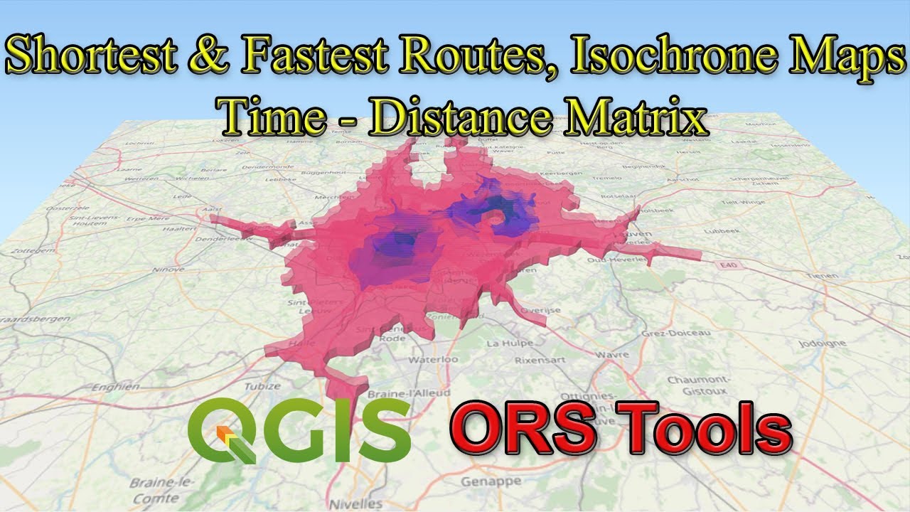 Shortest And Fastest Routes Isochrone Maps Time Distance Matrix Using Qgis