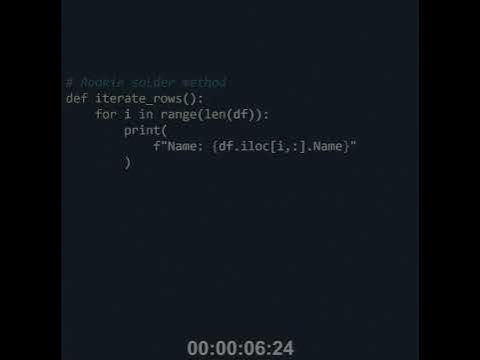 Boost your Pandas performance: Accelerate row iteration now! - YouTube