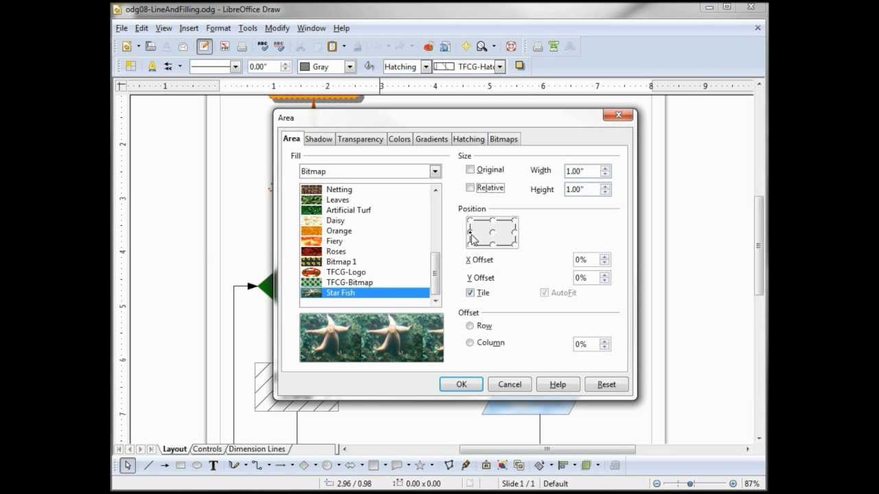 LibreOffice Draw (10) Line and Fill Area Part 3 - YouTube