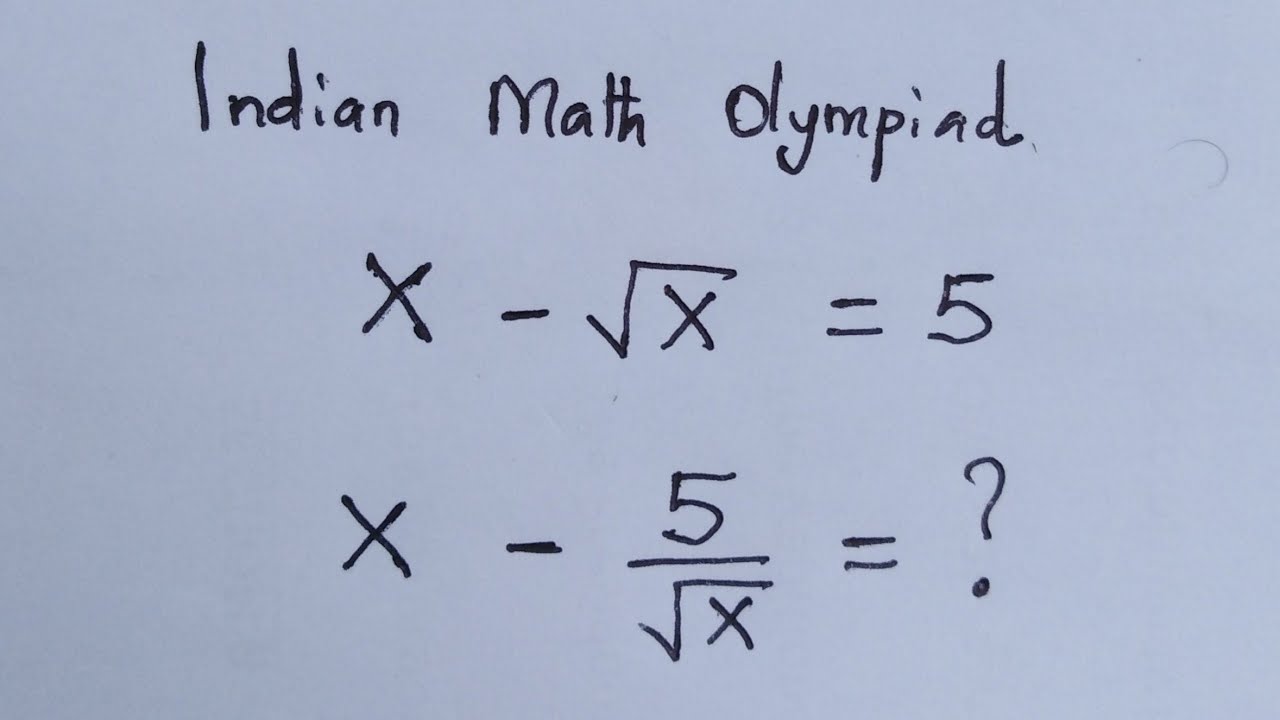 Indian Olympiad Math problem | Can you solve ? - YouTube