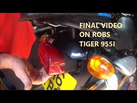 04 TRIUMPH TIGER 955i. rear light mount fix. - YouTube