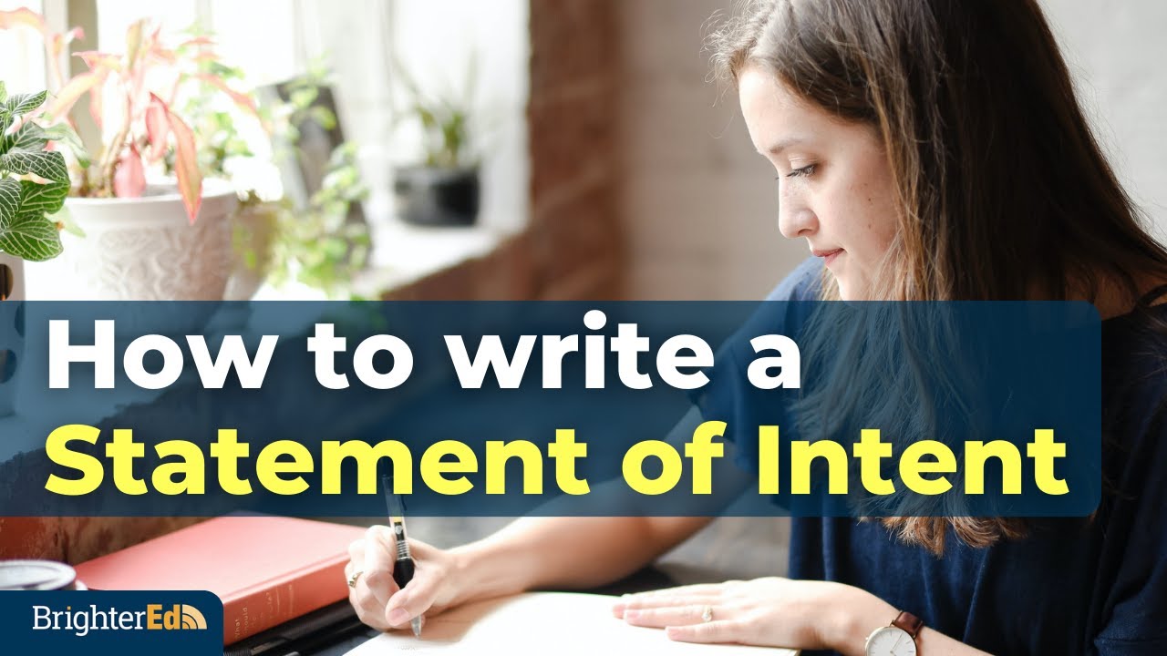 How to write a statement of intent - YouTube