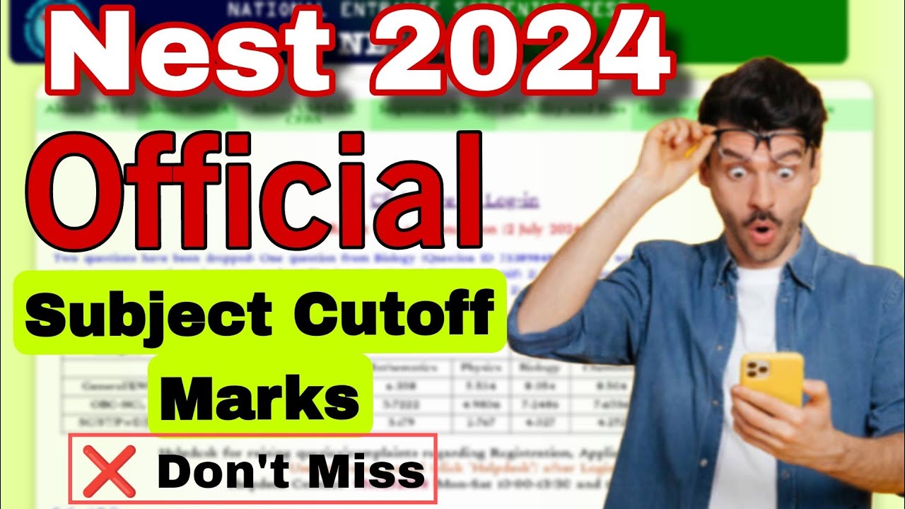 Nest 2024 official Subject Cutoff Marks Release / Nest 2024 Cutoff Marks / Nest update #nest # ...