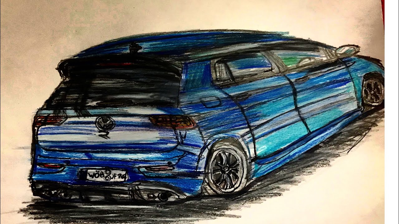 2021 golf R drawing - YouTube