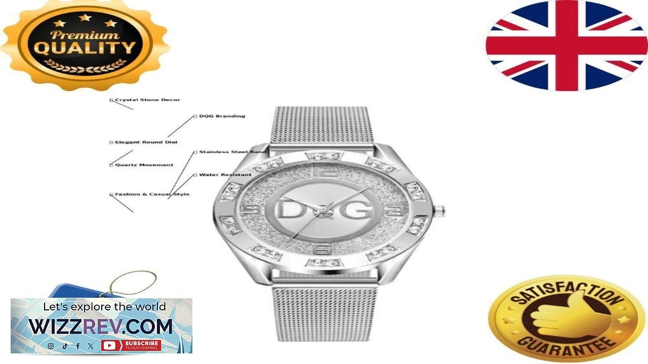 DQG Chronograph Fashion Ladies Watches Women Girls Crystals Bling Watch ...