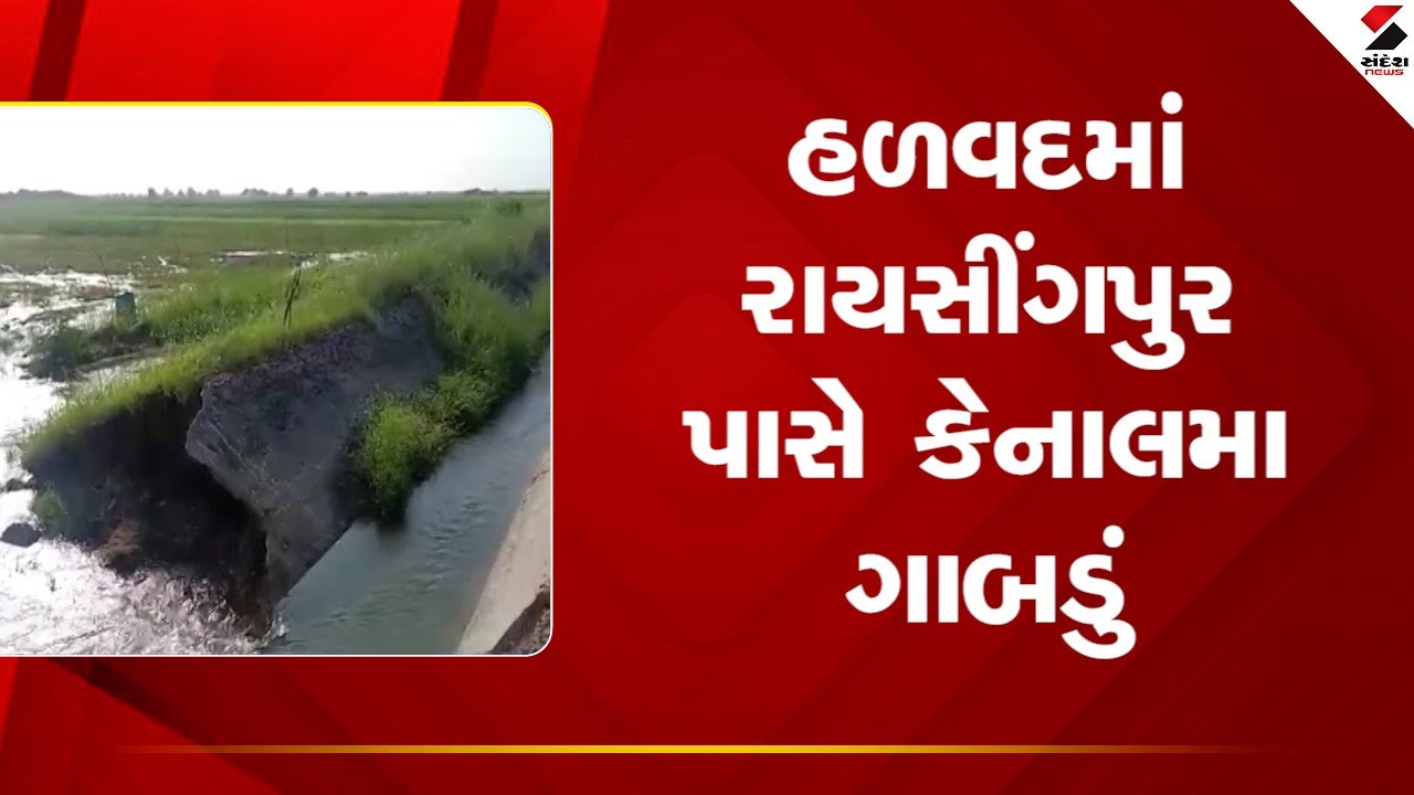 Halvad | હળવદમાં રાયસીંગપુર પાસે કેનાલમા ગાબડું | Gujarat | Sandesh ...