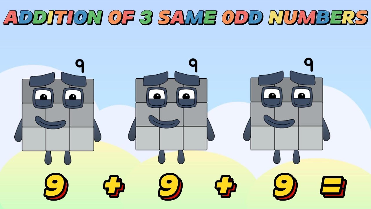 NUMBERBLOCKS ADDITION OF 3 SAME ODD NUMBERS | LEARN TO COUNT ...