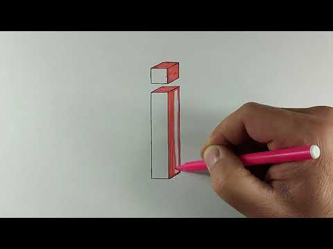 CETVELSİZ Üç Boyutlu İ Harfi Çizimi - Three Dimensional Drawing of Letter İ - 3D Çizim - 3D Drawing