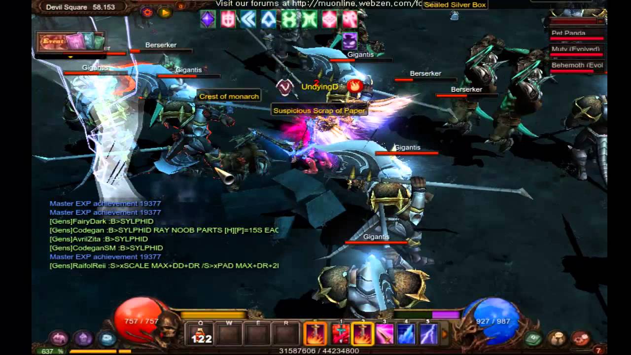 Global Mu Online Devil Square 7 with Dual Master - YouTube