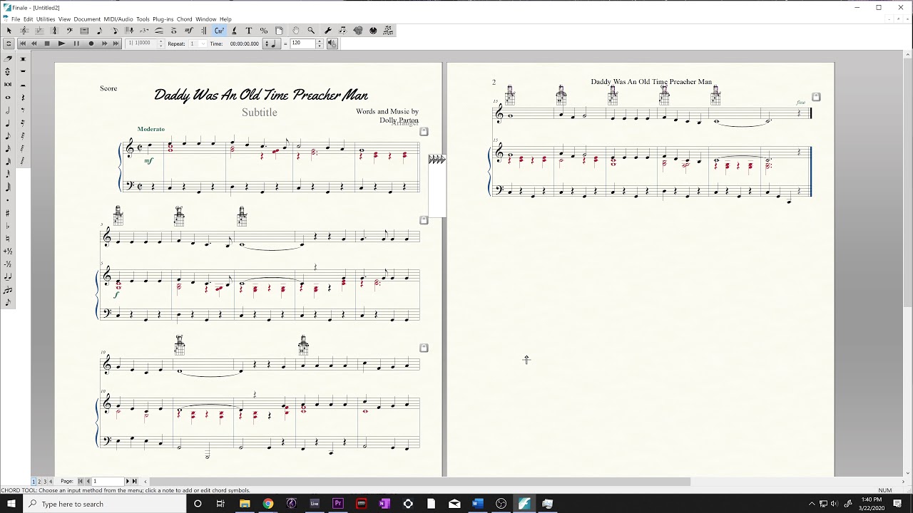 Introduction to Finale - Lyrics, Chord Symbols, Cut-away staves - YouTube