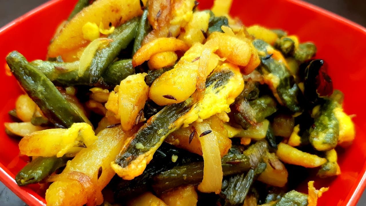Aloo Bean Fry | Alu Bean Bhaja | Arpitar Rannaghar | Aloo Bean sabji ...