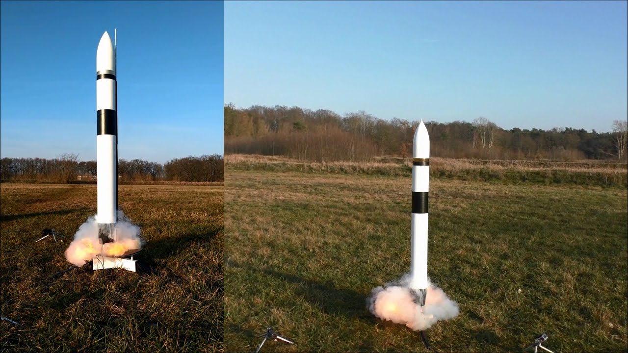 First test launch of 1:20 RFA One launcher model - extended version ...