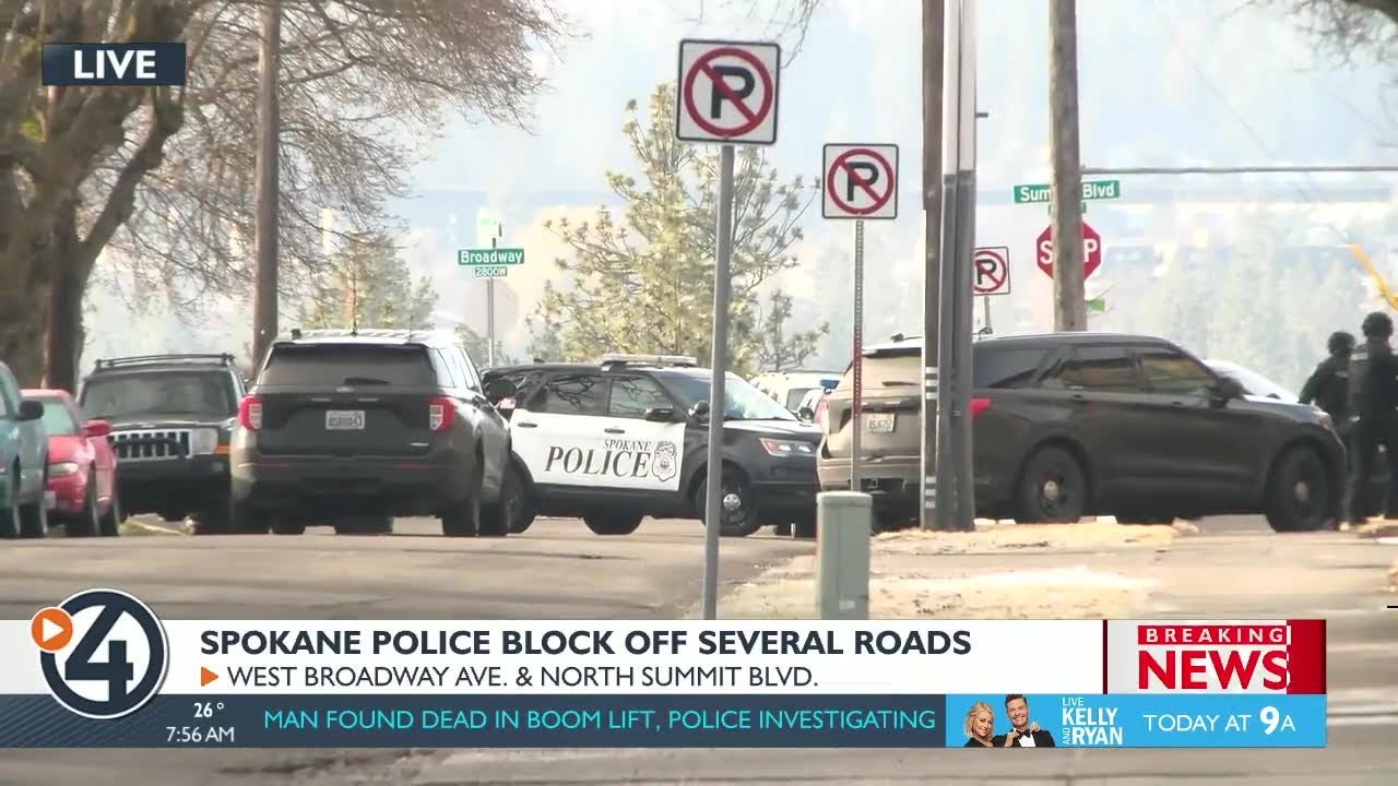 Spokane Police block several roads in West Central Neighbhorhood - YouTube