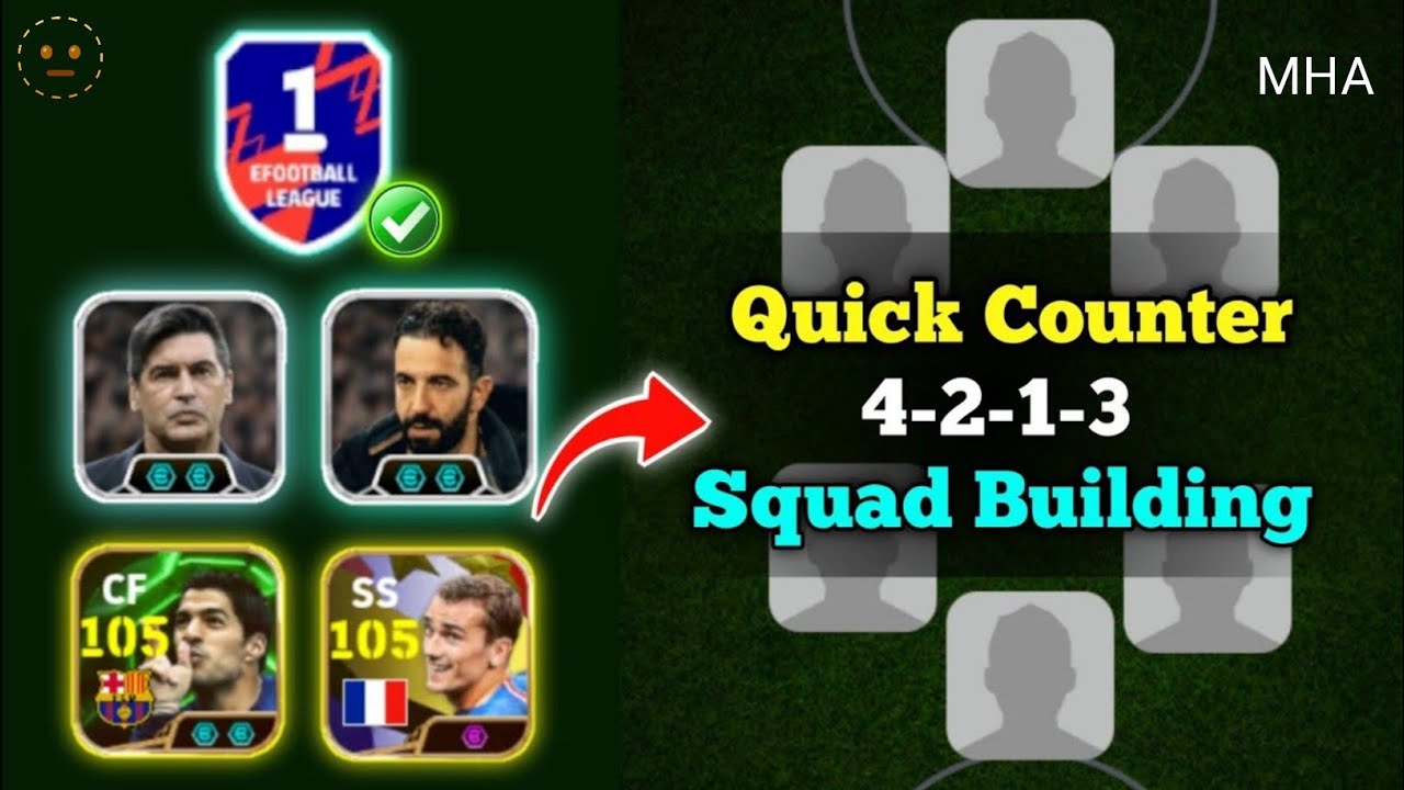 OP 4-2-1-3 Best Quick Counter Formation 🔥 Quick Counter 4-2-1-3 Squad ...