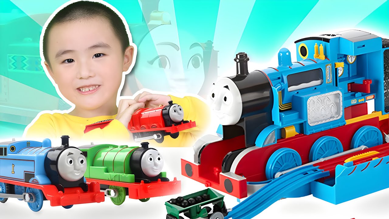 Thomas the train educational toy, let's use building blocks to ...