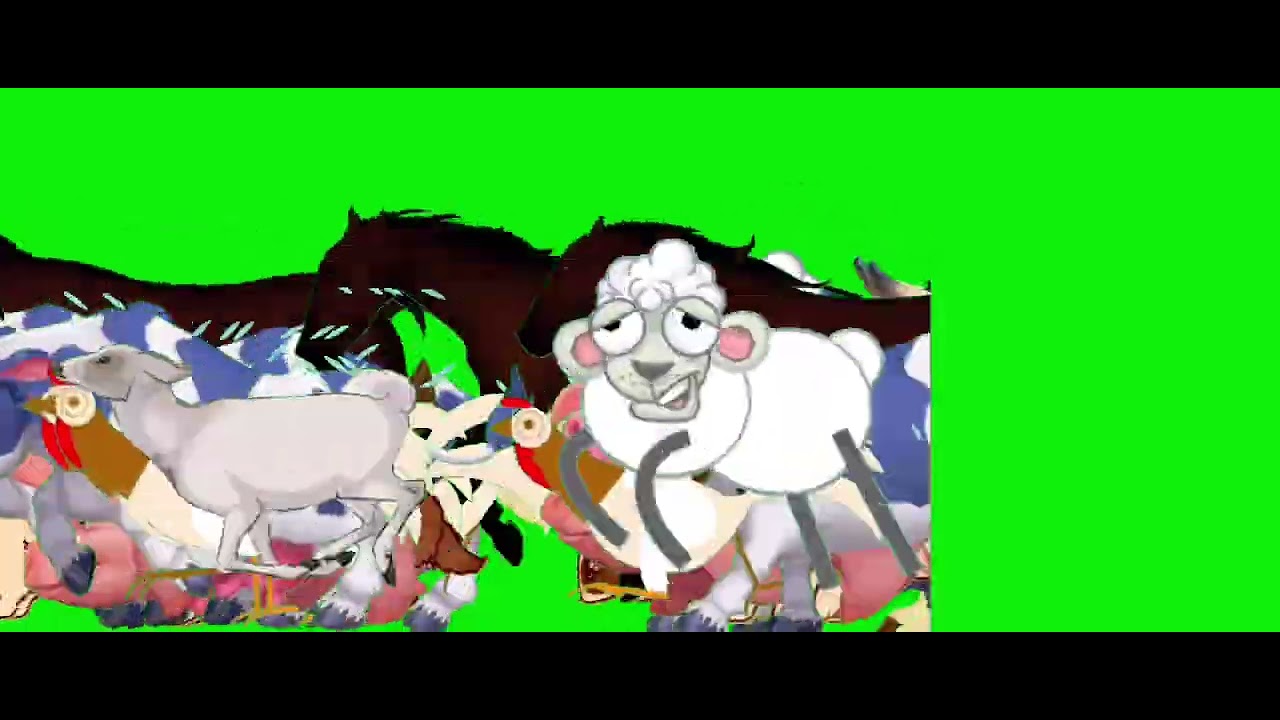 Derek The Sheep Big Animal Stampede Green Screen - YouTube