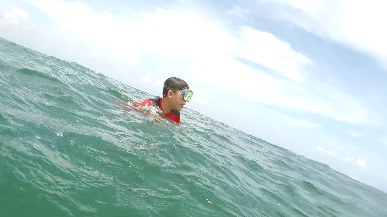 SWIMMING OUT INTO THE OCEAN TO TOUCH A BUOY !?! - RAW FOOTAGE - YouTube