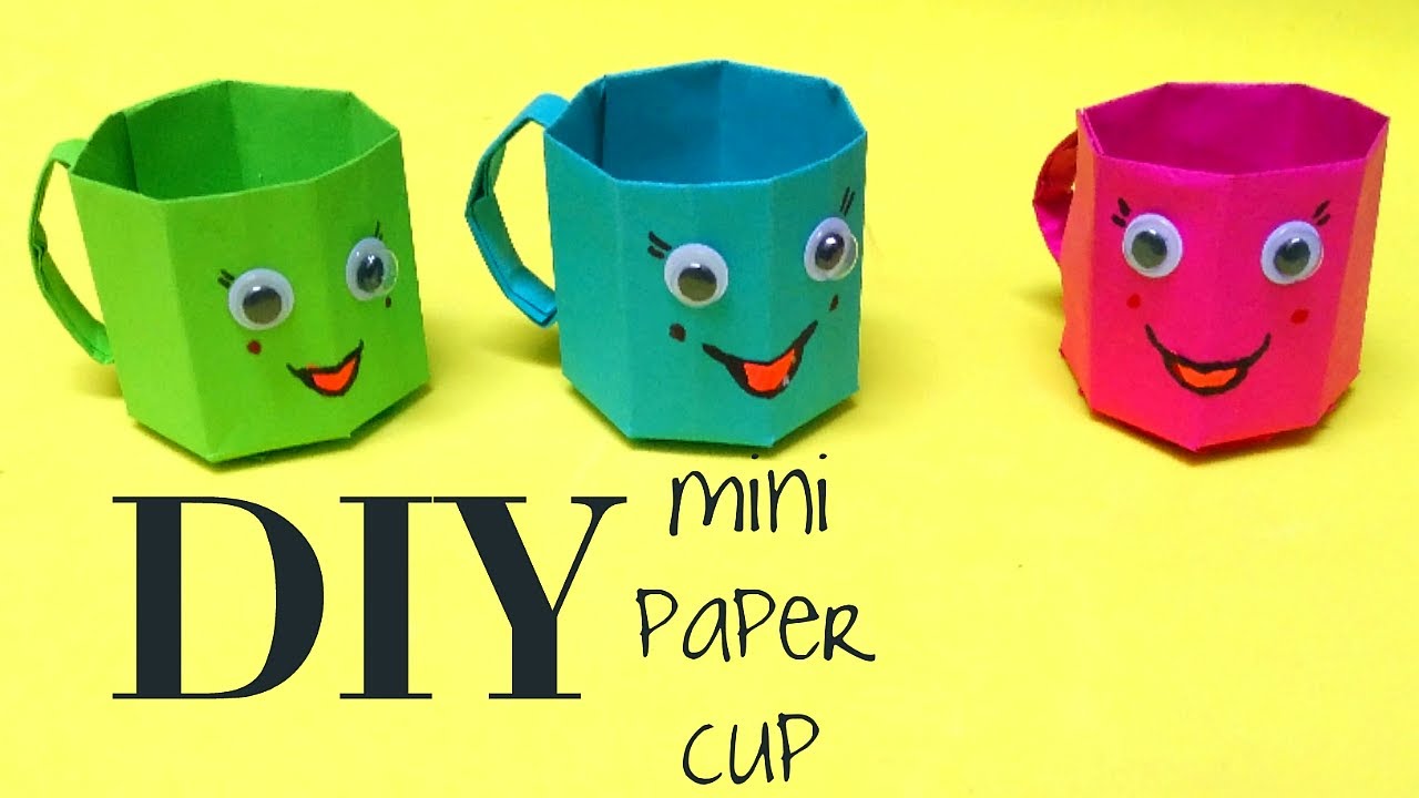 DIY MINI PAPER CUP|Paper Crafts for School|Easy origami Paper cup|how ...