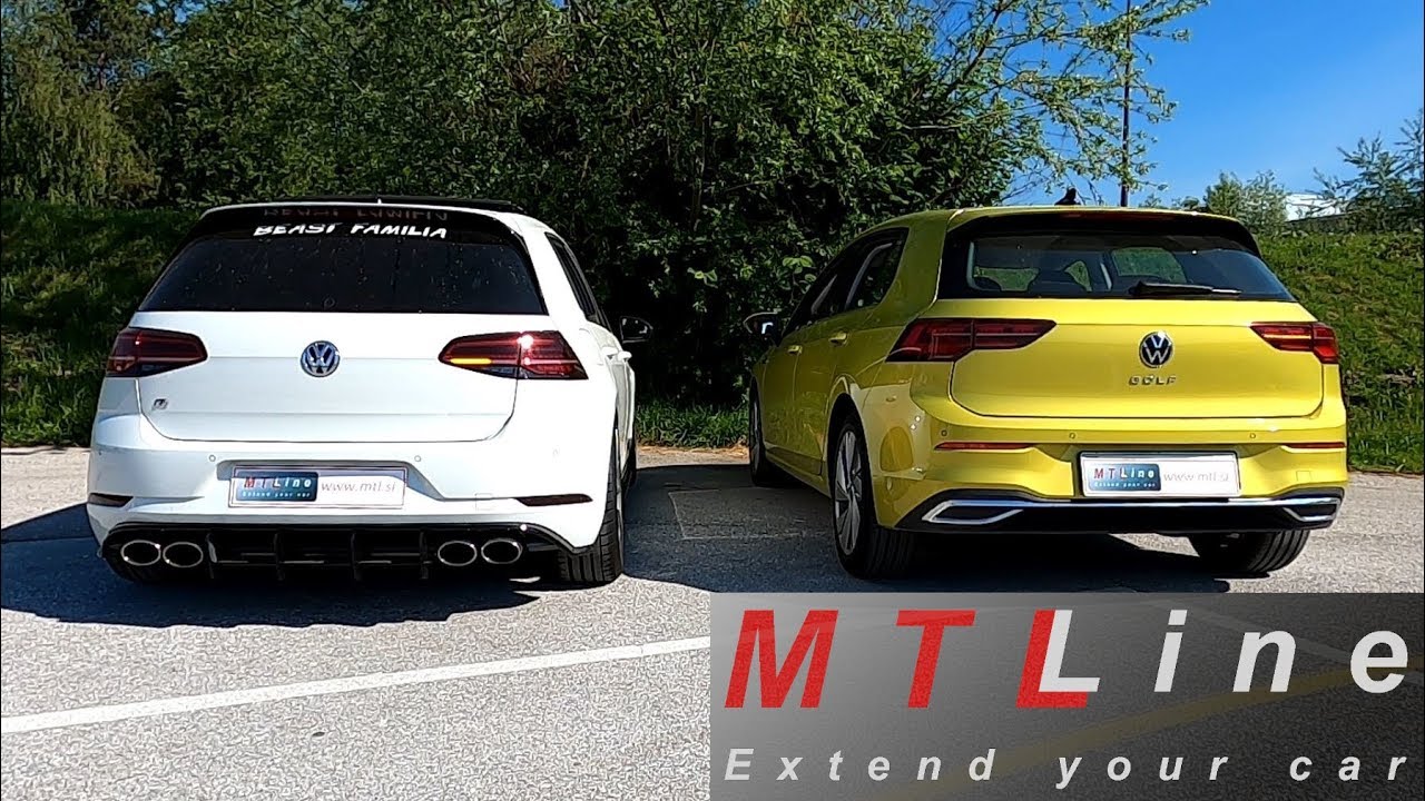 VW Golf 8, MY2020 – comparison of rear IQ.LIGHT lights with LED lights ...