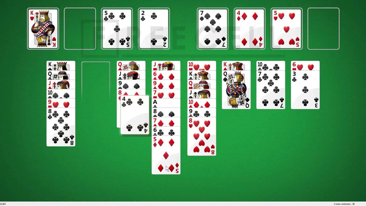 Solution to freecell game #21283 in HD - YouTube