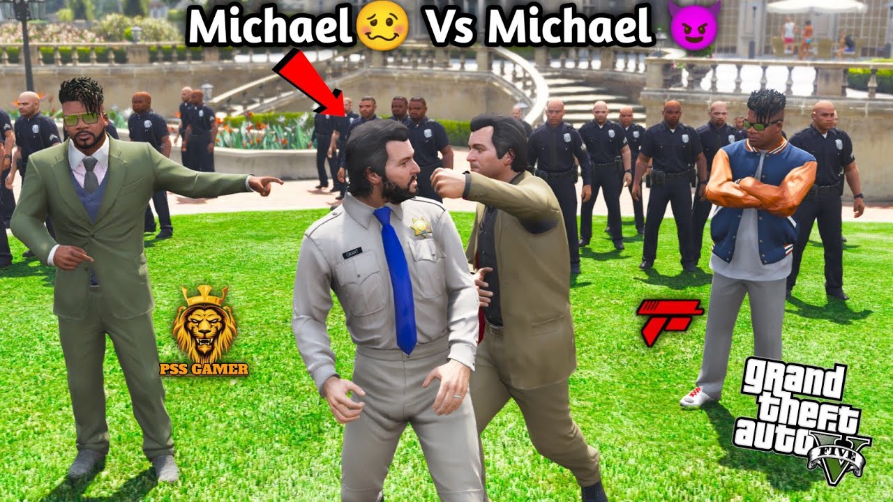 GTA 5: Franklin Fight With PSS Gamer 😈🤬Michael Best Police Michael 😈🤬PS ...