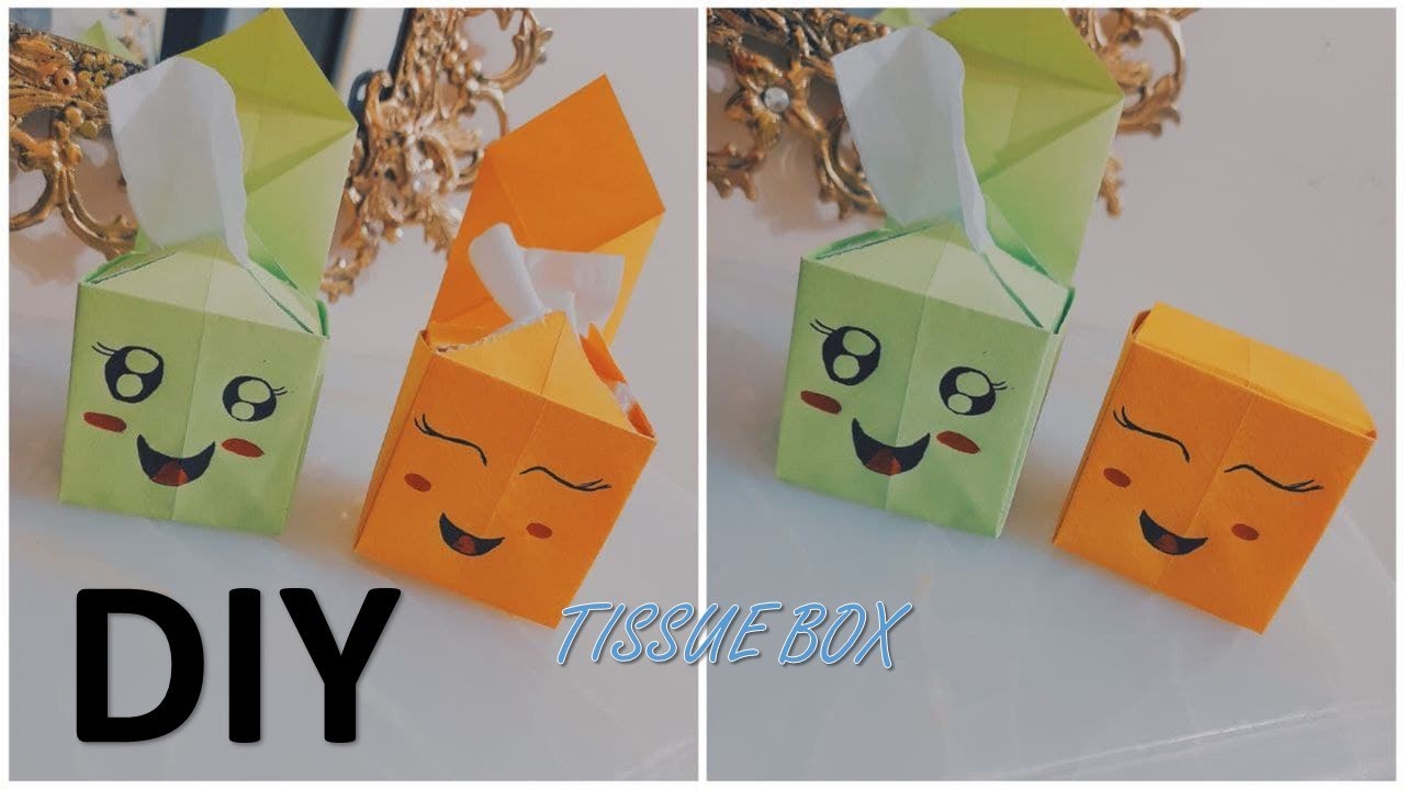Easy Origami Tissue Box || DIY MINI PAPER TISSUE BOX || How to make an ...