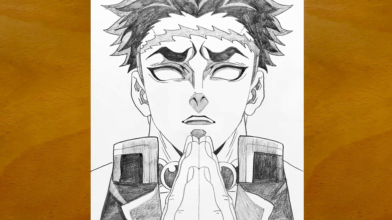 How to Draw Gyomei Himejima from Demon Slayer || Step by Step Anime ...