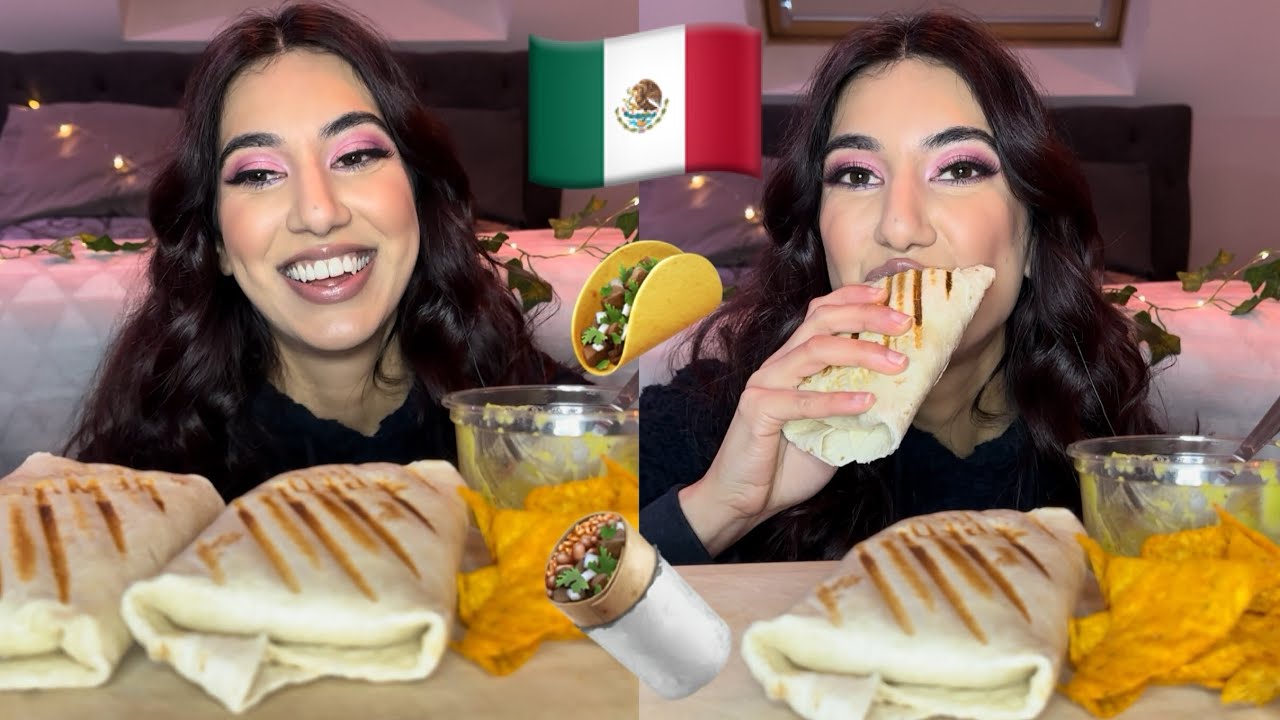 ASMR Mexican Food Mukbang (eating /crunchy sounds) 🌮 🌯🇲🇽 - YouTube