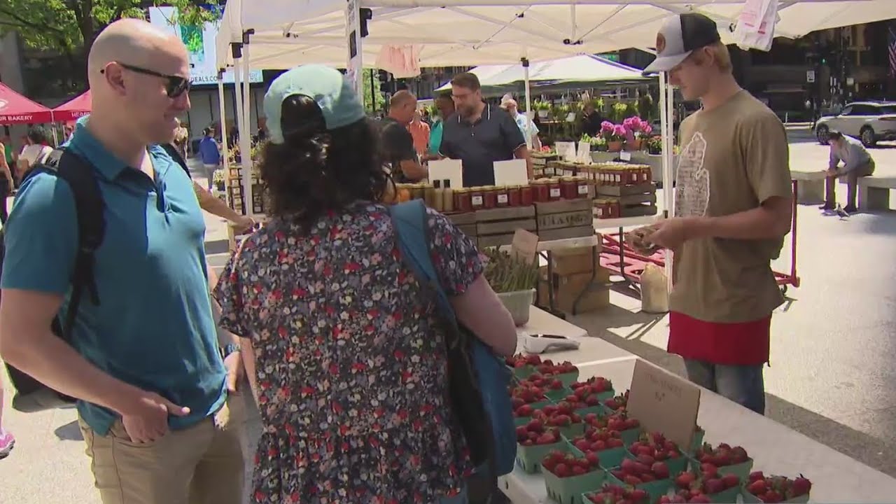 Chicago’s longest-running farmers market on Daley Plaza returns - YouTube