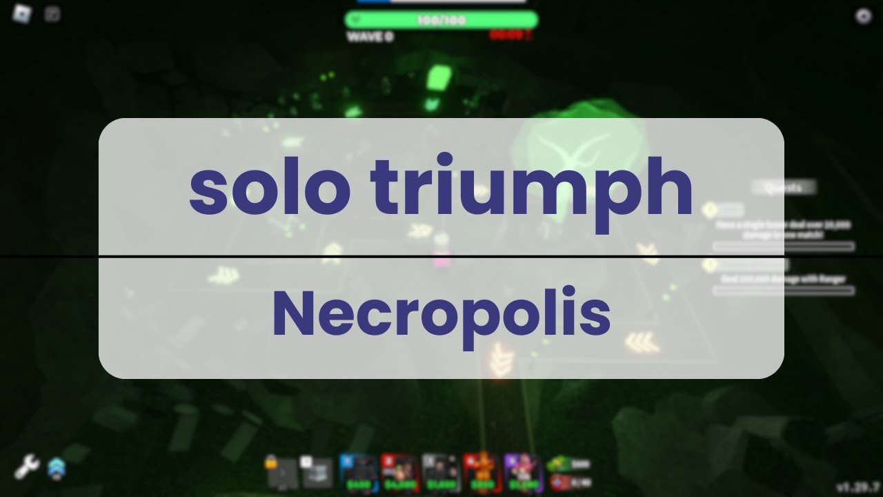 TDS Fallen Necromancer quest Necropolis solo triumph NST - YouTube