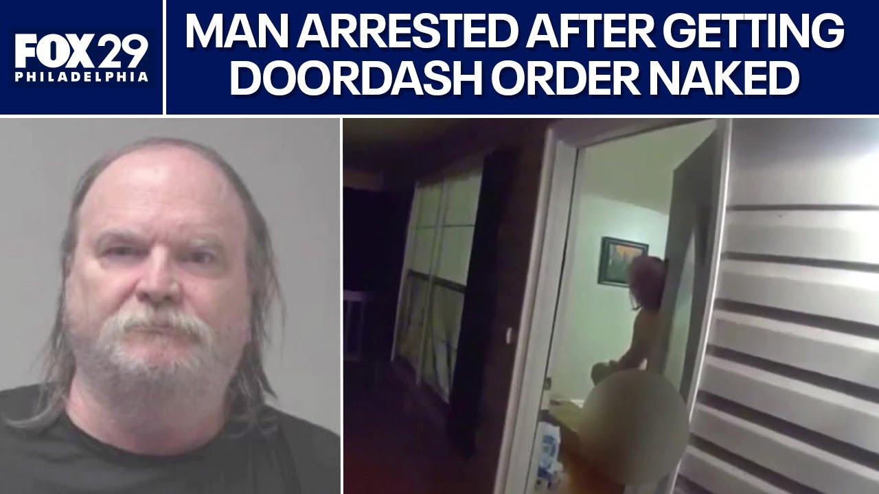 Man arrested for accepting DoorDash order naked - YouTube