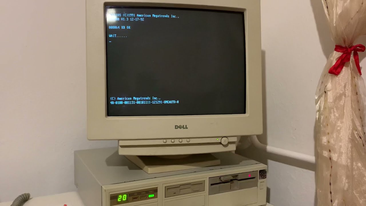 Startup of an old 386 computer running windows 3.11 - YouTube