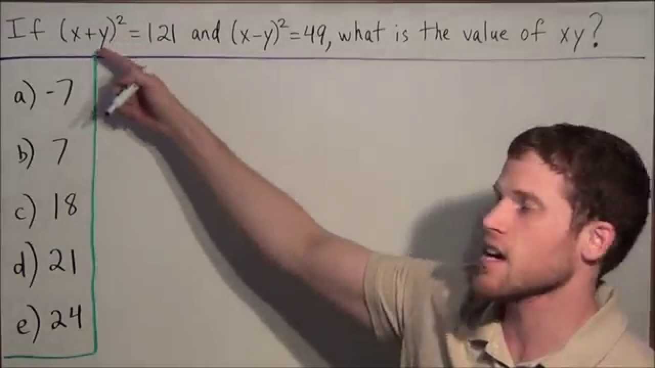 System of Quadratic Equations - SAT Math - YouTube