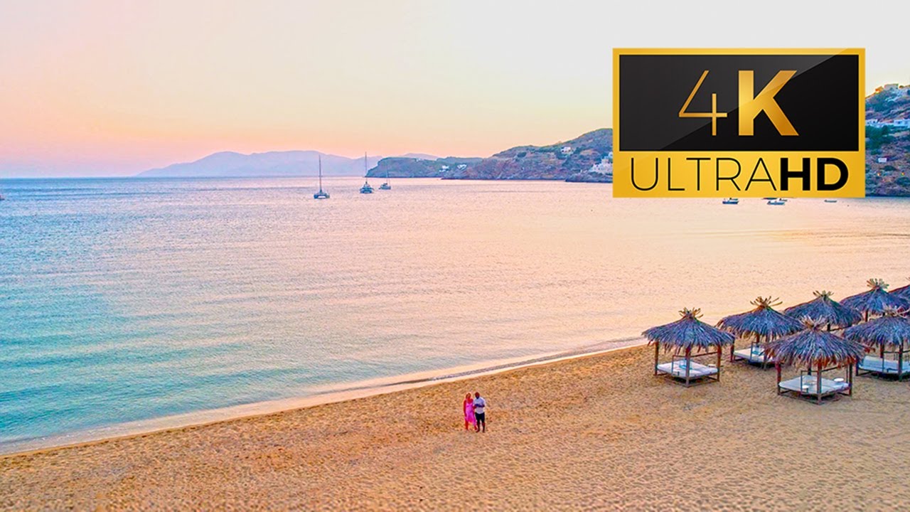Ios Beach Sunset (4K UHD) - Top Ten Europe Beaches - Mylopotas, Ios ...