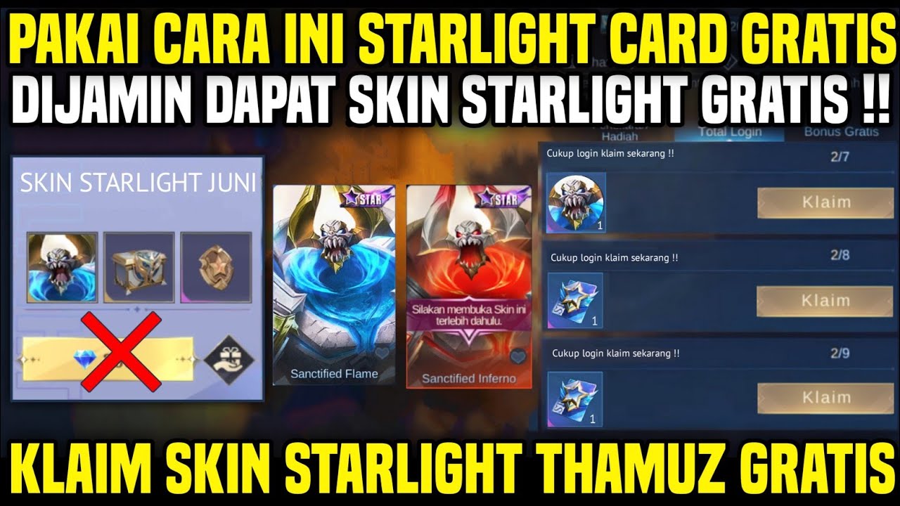 SKIN STARLIGHT MOBILE LEGENDS GRATIS ! CARA MUDAH MENDAPATKAN STARLIGHT ...
