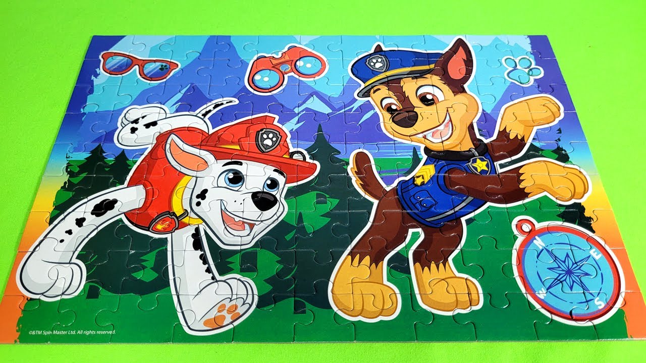 Puzzle-Spaß mit Chase und Marshal aus der Paw Patrol - 99 Teile zum ...