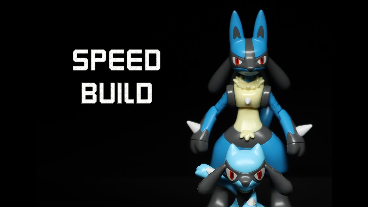 Lucario and Riolu Pokepla Speed Build - Pokemon Model Kit - YouTube