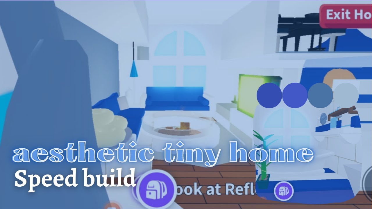 Adopt me! Aesthetic Tiny Home Speed Build 🏠 Blue and white 💙🤍 - YouTube