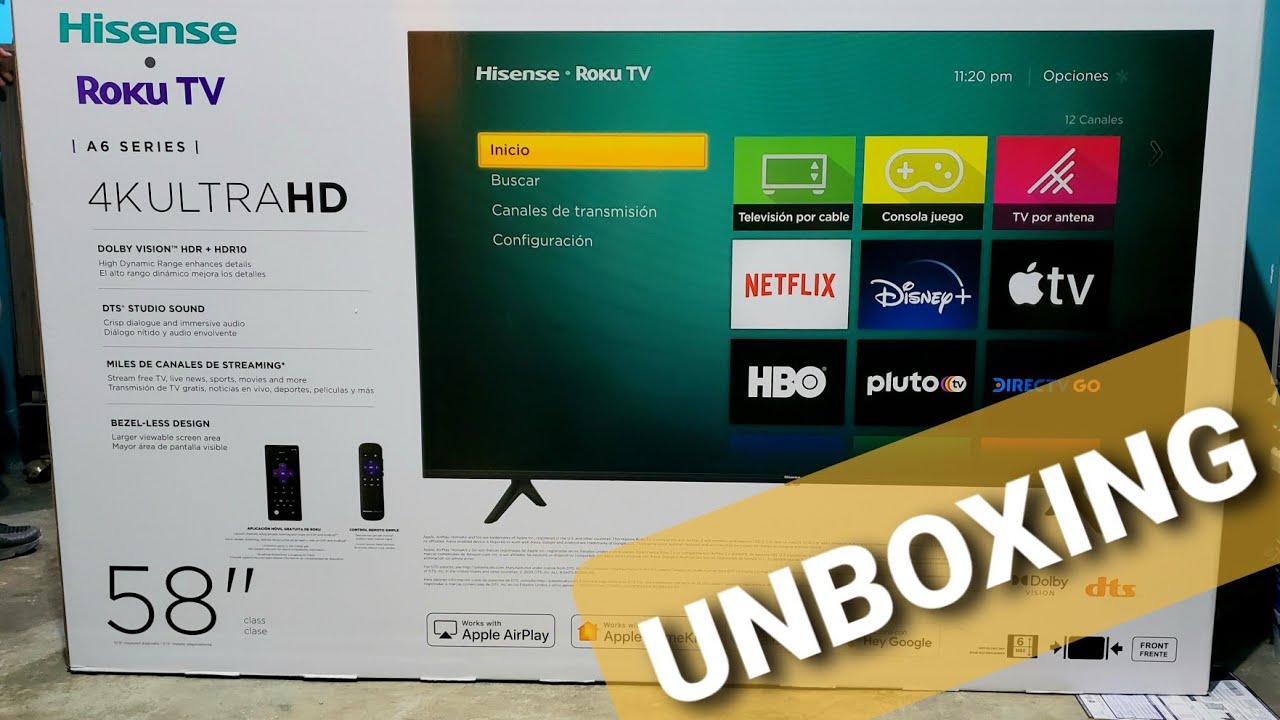 Pantalla de 58" Hisense A6 Series con Roku TV • 4KULTRAHD | Unboxing ...