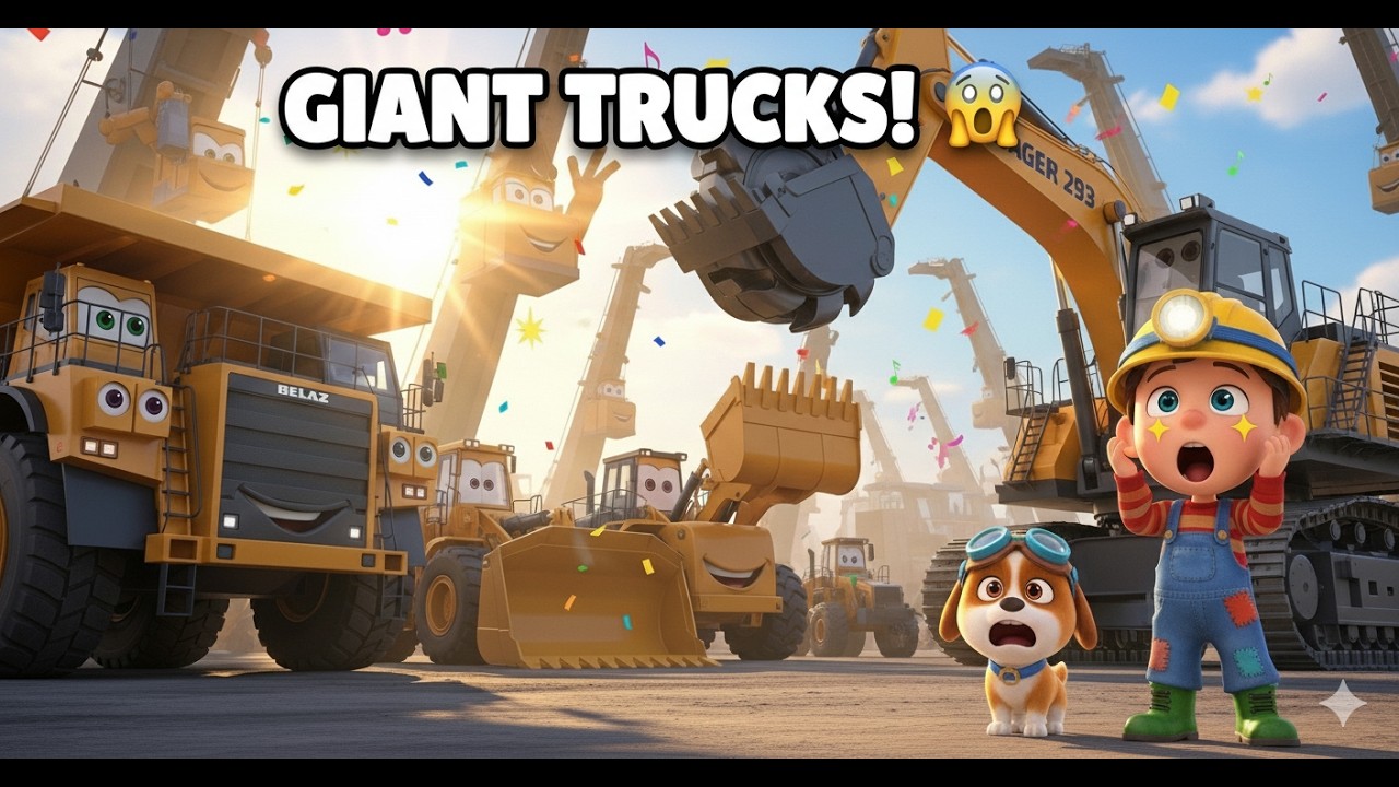 Excavator, Dump Truck & Bulldozer Song 🎵 | Fun Kids Learning Video‎ 🚜🎶 ...