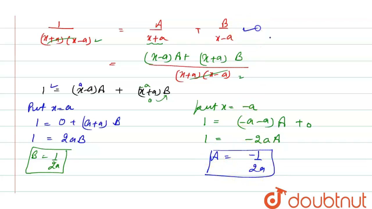 the value of `int(dx)/(x^2-a^2)` is: | Class 12 Maths | Doubtnut - YouTube