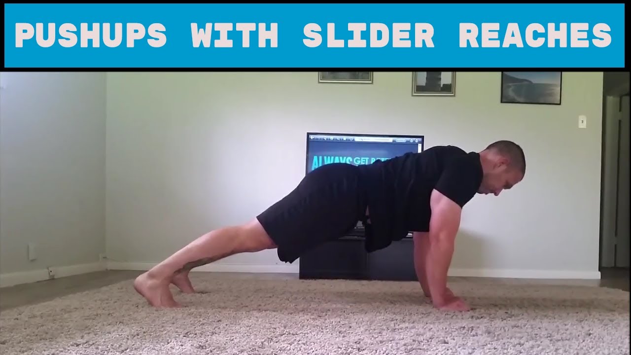 Pushup with Furniture Slider Alternating Reach - YouTube
