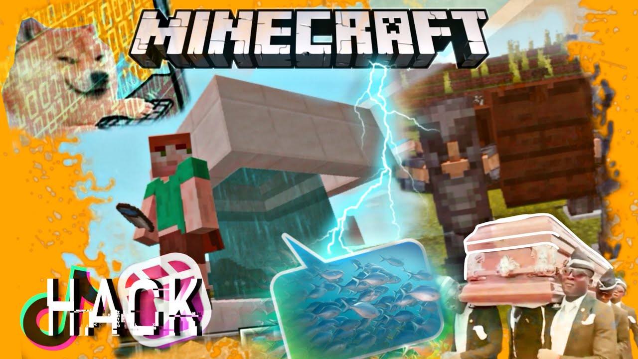 Minecraft hacks~tiktok=josh~😂/Minecraft coffin hack aquarium hack - YouTube