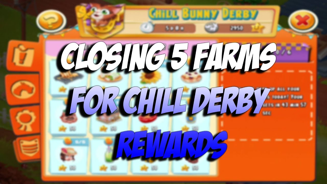 #hayday - Closing 5 farms for chill derby rewards. - YouTube