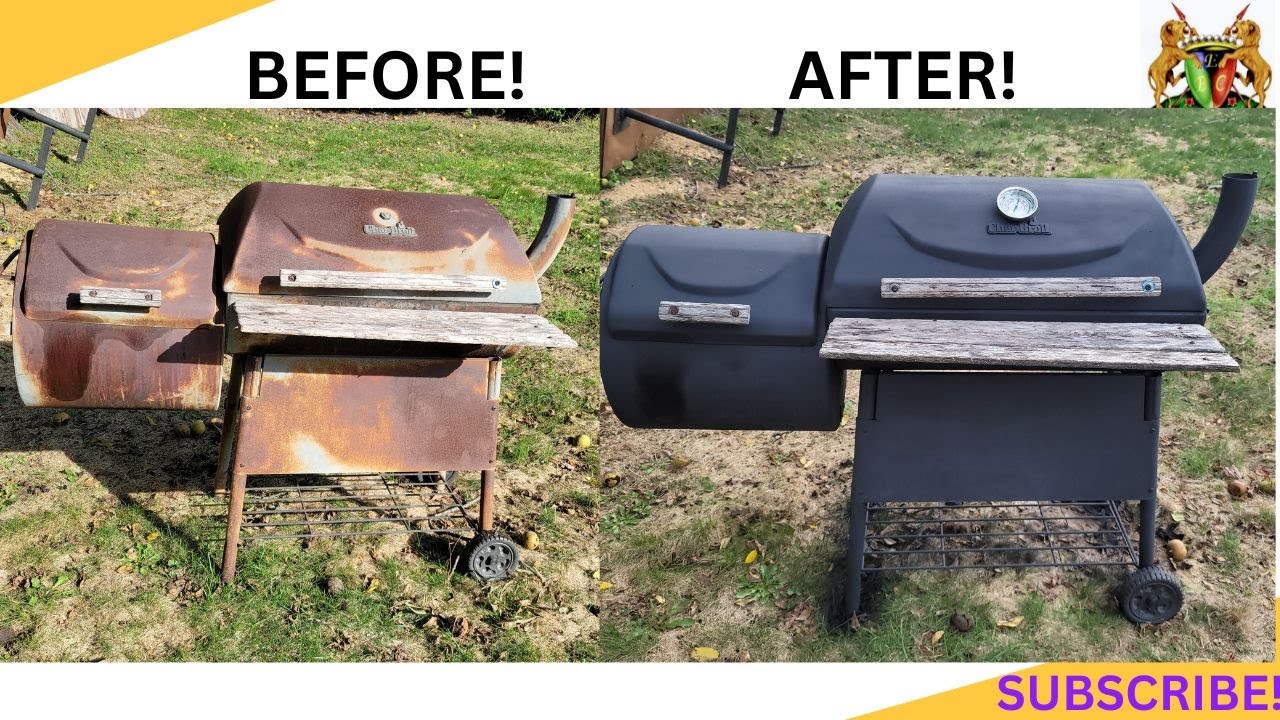 Refurbishing My Side Smoker Grill: BBQ Grill Makeover with High Temp ...