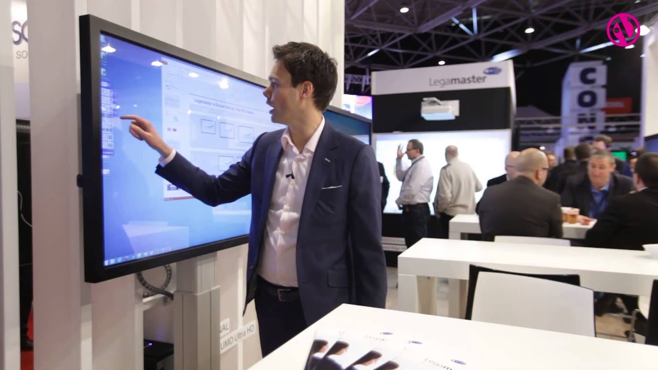 Legamaster shows off 65" UHD touch monitor - YouTube