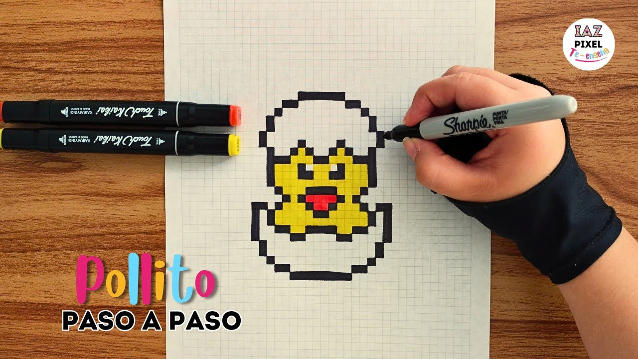 Como pintar un POLLITO en PIXEL ART – Tutorial paso a paso #pollito # ...