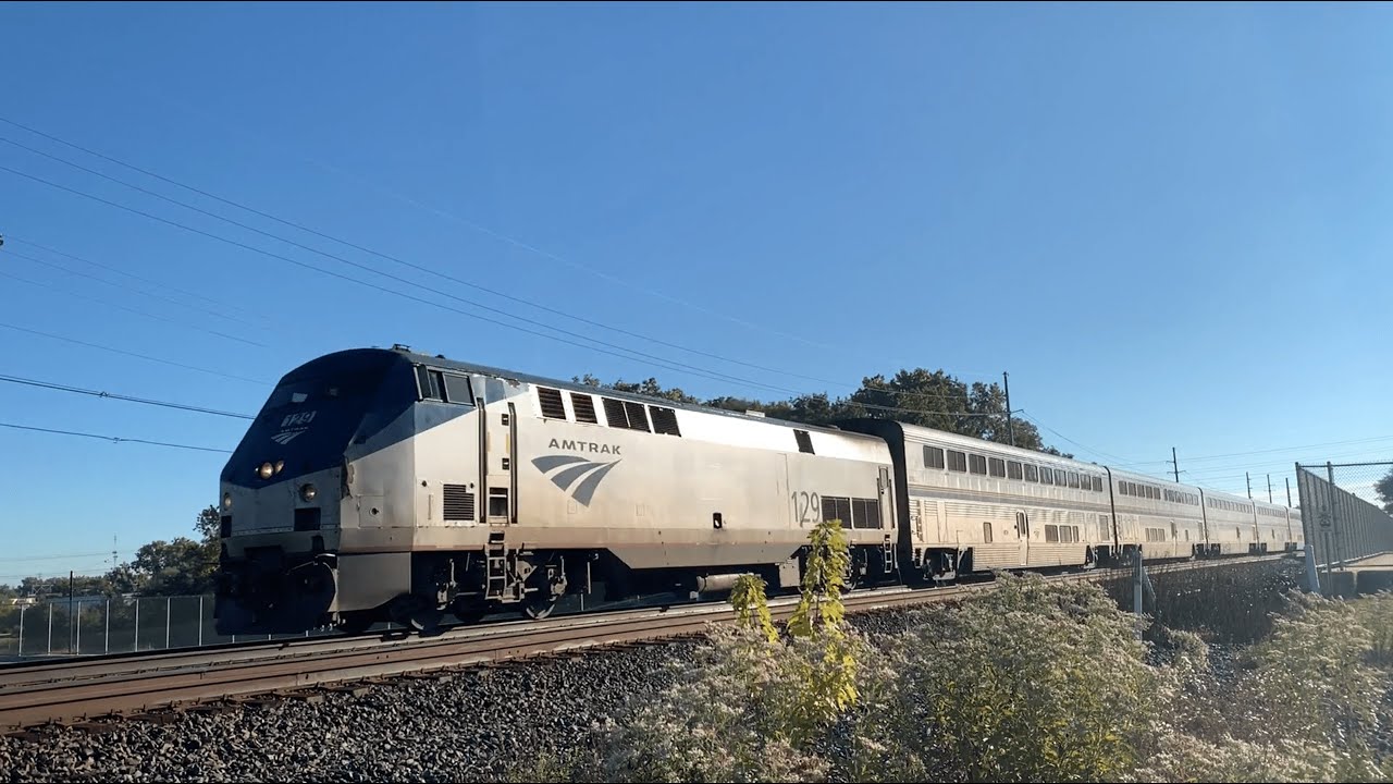Amtrak #129 leads Amtrak 29 through Mishawaka, IN - YouTube