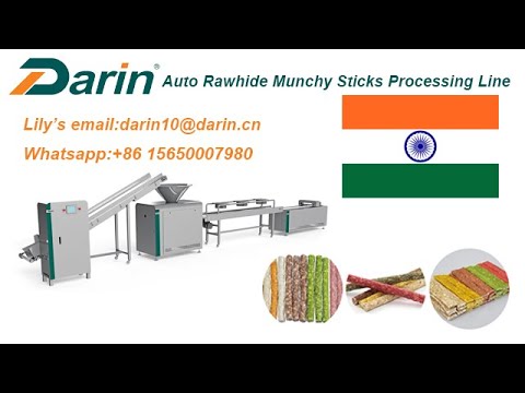How to make rawhide munchy sticks and automatic rawhide sticks processing line|LILY LIU - YouTube