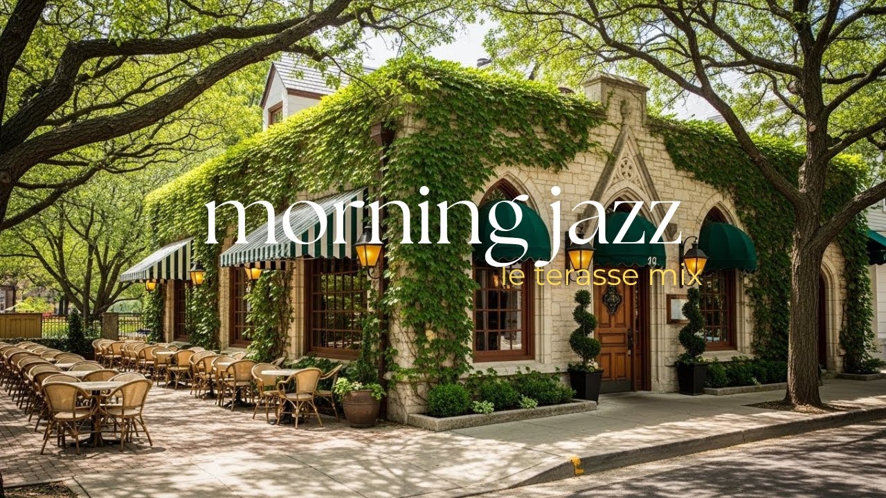 RELAXING OUTDOOR CAFE JAZZ | TRANQUIL COURTYARD COFFEE ☕🌳 | STUDY TIME ...